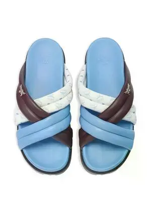 Mcm Criss-cross Logo Sandals - Blue