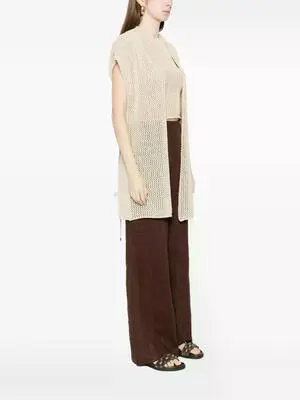 Alpha Studio Openwork Sleeveless Cardigan