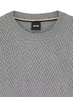 BOSS Textured Crew Neck Sweater
