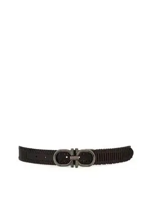 FERRAGAMO Adjustable Gancini Belt - Black