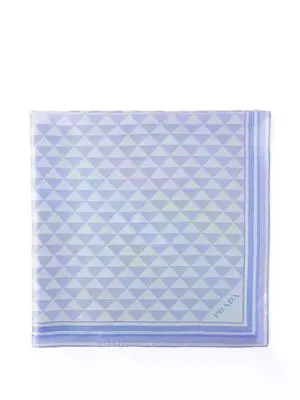 Prada Jacquard Silk Scarf 90x90 - Blue