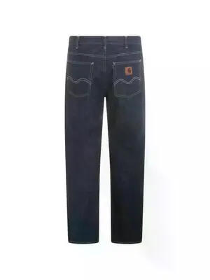 Carhartt Work In Progress Straight-leg Jeans With Logo Patch - Blue