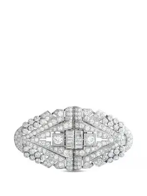 LB EXCLUSIVE Diamond Geometric Brooch - Silver