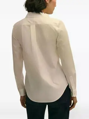 Brooks Brothers Logo Button Poplin Blouse - Neutrals