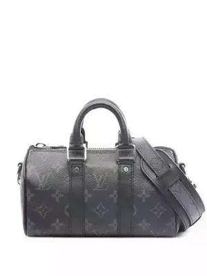 LOUIS VUITTON 2010s Xs Reverse Monogram Eclipse Keepall Handbag - Grey