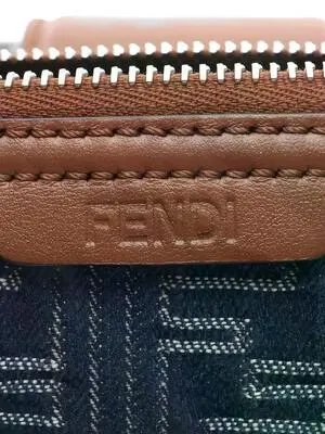 Fendi Zucca-pattern Shoulder Bag - Blue