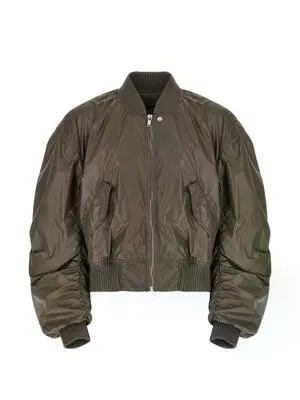 Rick Owens Secchia Flight Ribbed-knit Bomber Jacket - Grey