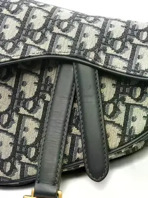Dior Mini Saddle Bag In Jacquard - Blue