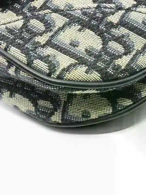 Dior Mini Saddle Bag In Jacquard - Blue