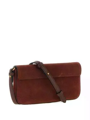 Pinko Medium Suede Shoulder Bag - Red