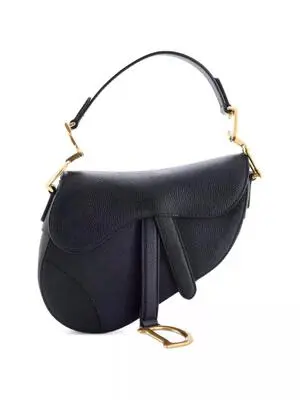 Dior Saddle Handbag Leather Mini Shoulder Bag - Black