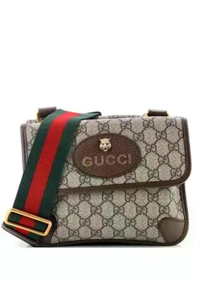 Gucci Neo Vintage Flap Messenger Gg Coated Canvas Small - Brown