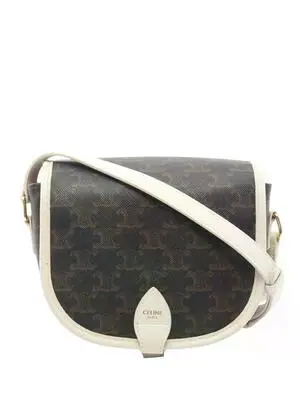 Celine 2021-2026 Medium Triomphe Coated Canvas Folco Crossbody Bag