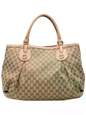 Gucci Large Gg Canvas Scarlett Tote Bag - Brown