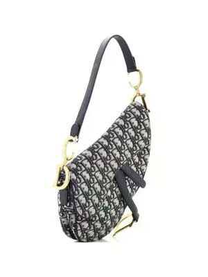 Dior Saddle Oblique Canvas Medium Shoulder Bag - Blue