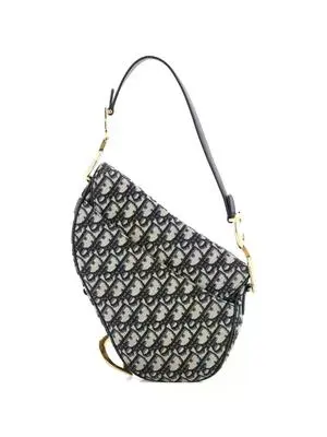 Dior Saddle Oblique Canvas Medium Shoulder Bag - Blue