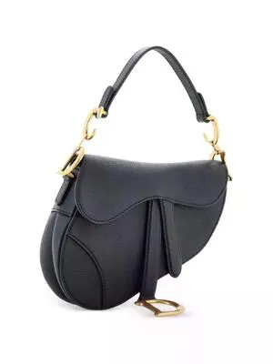 Dior Saddle Handbag Leather Mini Shoulder Bag - Black