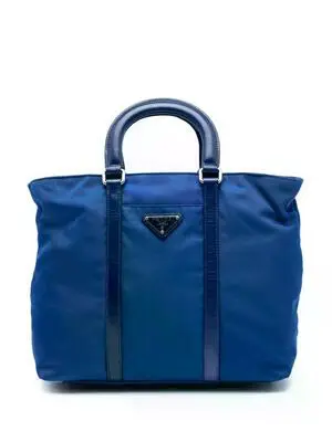 Prada Vitello Trimmed Tessuto Satchel