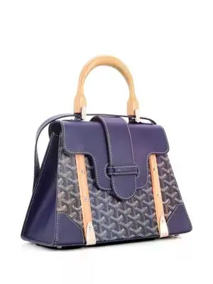 Goyard Saigon Top Handle Bag Coated Canvas Pm Satchel - Blue