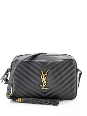 Saint Laurent Lou Camera Bag Matelasse Chevron Leather Small - Grey