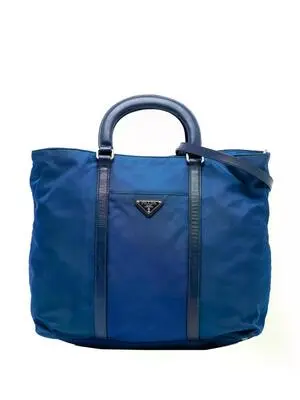 Prada Vitello Trimmed Tessuto Satchel