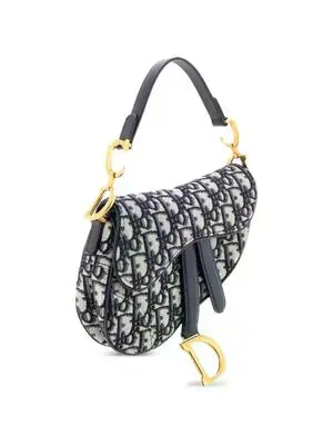 Dior Saddle Oblique Canvas Mini Bag - Blue