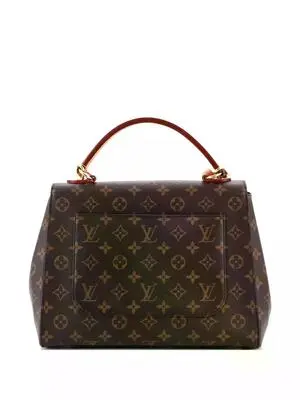 LOUIS VUITTON Cluny Top Handle Mm Monogram Canvas Shoulder Bag - Blue