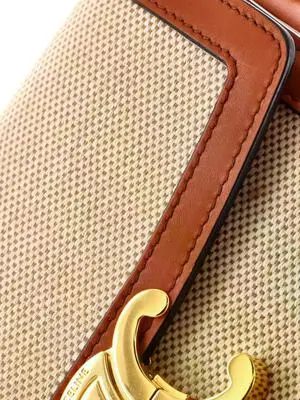 Celine Triomphe Teen Shoulder Bag Canvas With Leather - Brown
