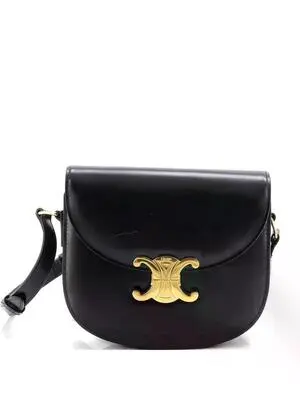 Celine Triomphe Besace Clea Flap Bag - Black