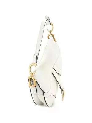 Dior Saddle Handbag Leather Mini Shoulder Bag - White
