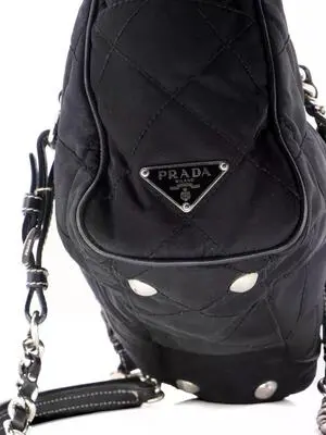 Prada Convertible Chain Tote Quilted Tessuto Medium Shoulder Bag