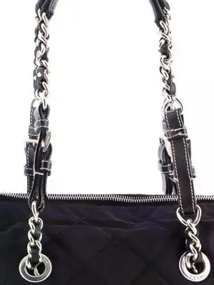 Prada Convertible Chain Tote Quilted Tessuto Medium Shoulder Bag