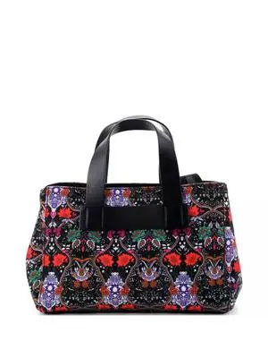 Miu Miu Logo Convertible Canapa Printed Canvas Mini Tote Bag