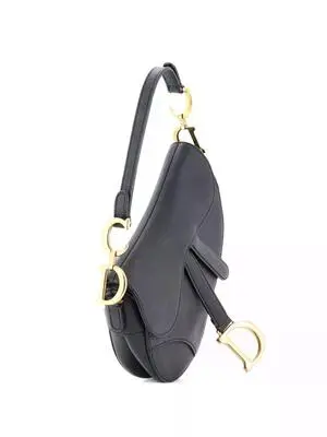 Dior Saddle Handbag Leather Mini Shoulder Bag - Black