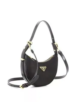 Prada Arque Half Moon Tessuto Small Hobo Bag - Black