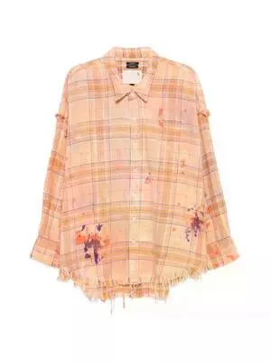 R13 Plaid Frayed Shirt
