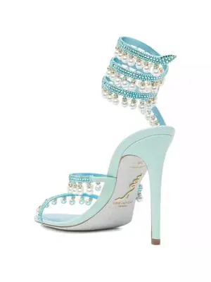 Rene Caovilla 110mm Cleo Embellished Sandals - Blue