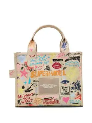 Marc Jacobs The Punk Scribble Canvas Tote Bag - Neutrals