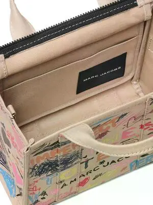 Marc Jacobs The Punk Scribble Canvas Tote Bag - Neutrals