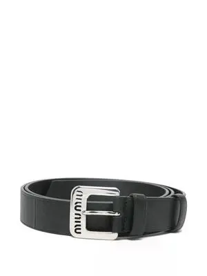 Miu Miu Logo-engraved Buckle Belt - Black