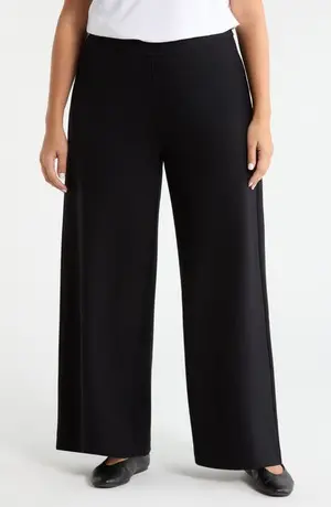 CASLON High Waist Wide Leg Ponte Knit Pants