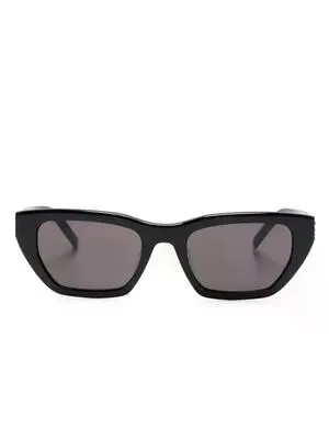 Saint Laurent Logo Cat-eye Frame Sunglasses - Black