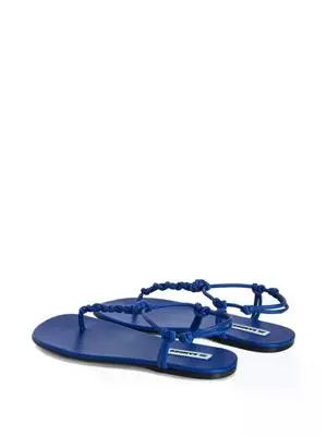 JIL SANDER Knotted-strap Flat Sandals - Blue