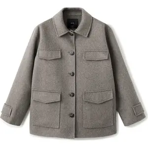 Mango Wool Blend Jacket - Medium Brown