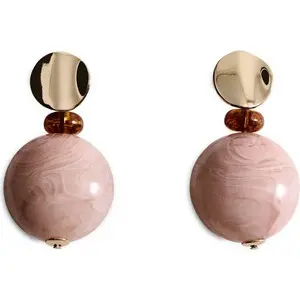 Mango Combined Bead Drop Earrings - Pastel Pink
