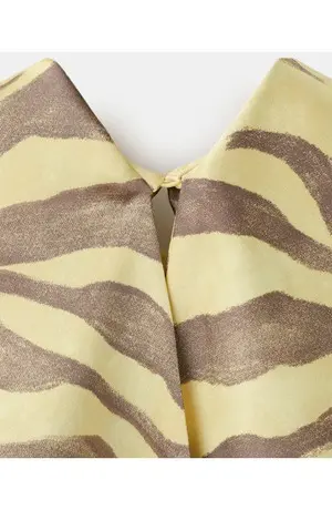 Mango Zebra Stripe Midi Dress With Scarf Detail