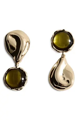 Mango Mixed Resin Drop Earrings - Gold
