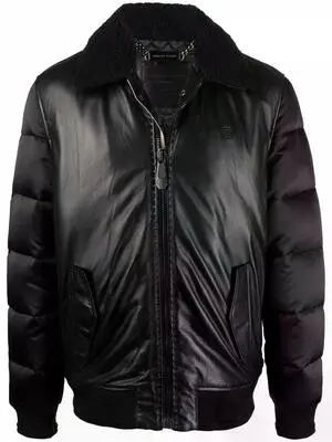 Philipp Plein Padded Leather Bomber Jacket