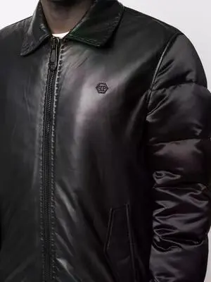Philipp Plein Padded Leather Bomber Jacket
