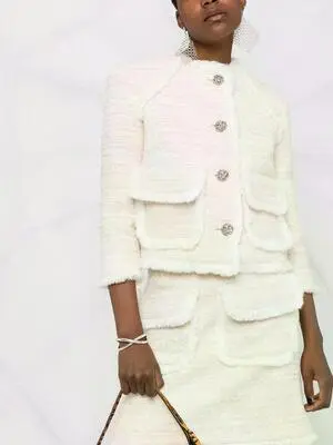 Philipp Plein Embroidered Bouclé Cropped Blazer